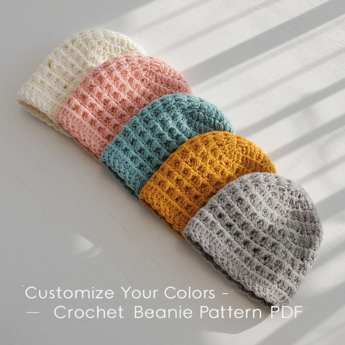 Messy Hat Crochet Pattern, Quick & Easy Crochet Beanie, Beginner Puff ...