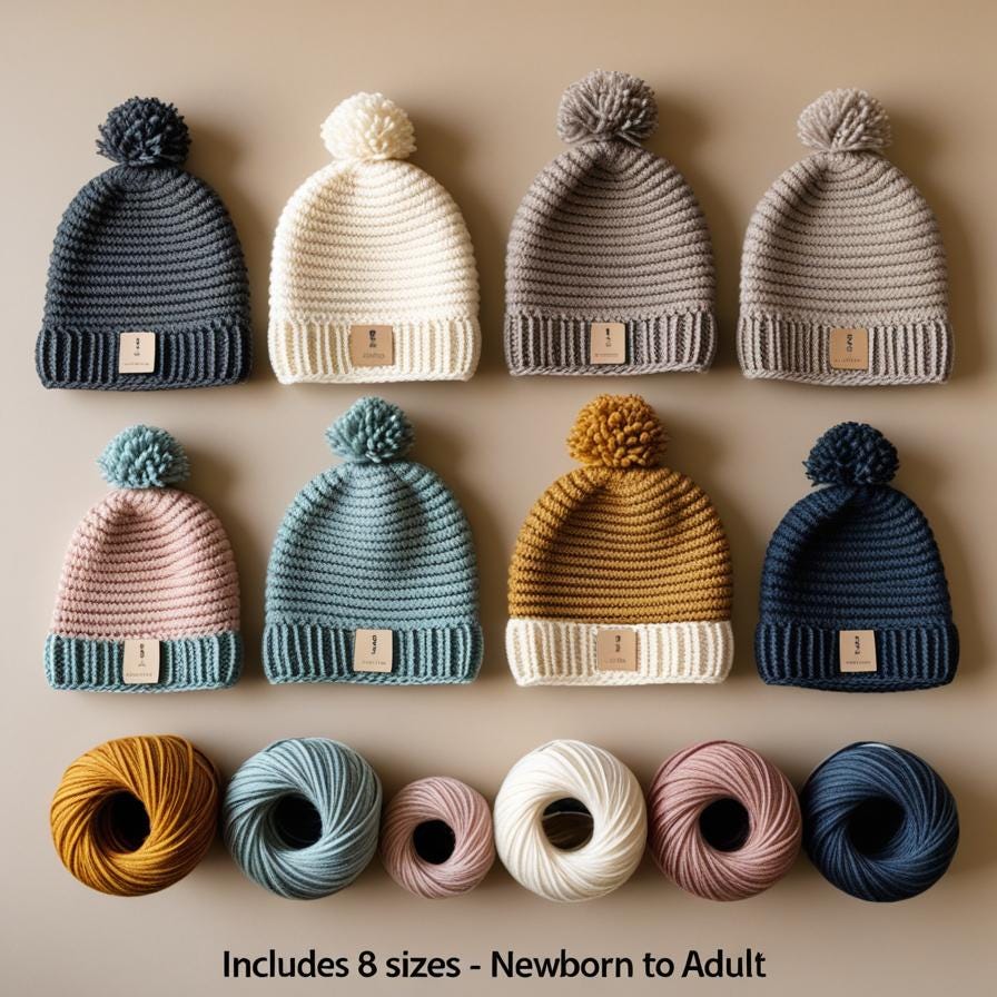 Messy Hat Crochet Pattern, Quick & Easy Crochet Beanie, Beginner Puff ...