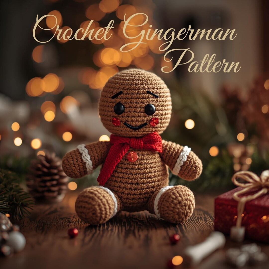 Crochet Gingerman Pattern PDF | Christmas Crochet Ornament, Crochet ...