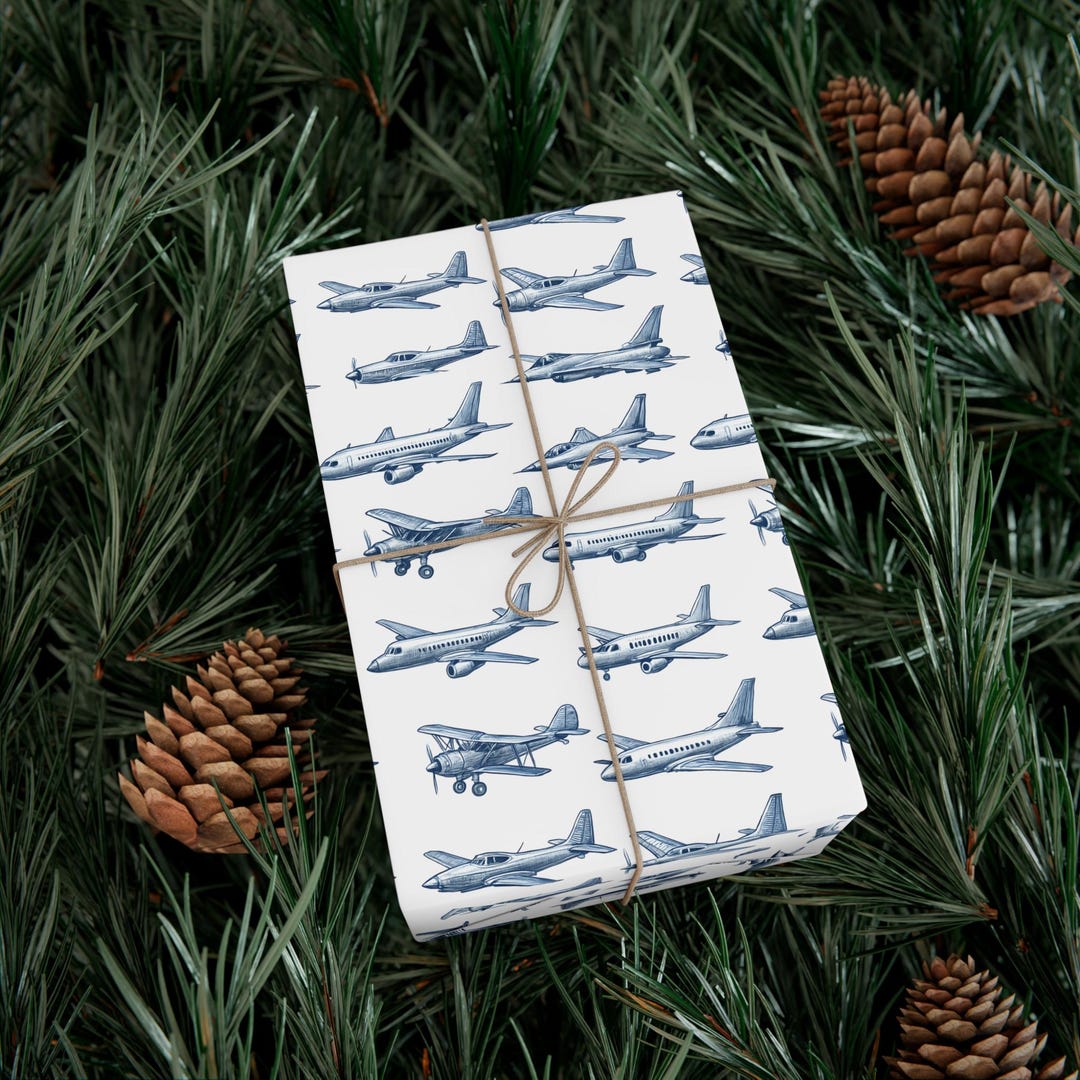 Airplane-themed Gift Wrap Papers, Vintage Aircraft Wrapping Paper for ...