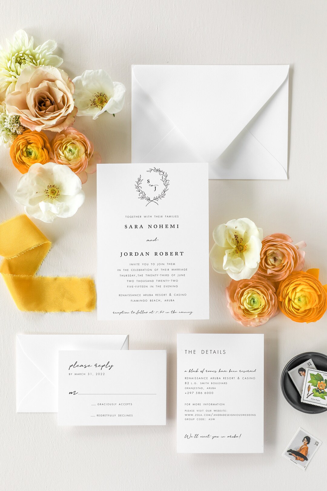 Printable Modern Rustic Wedding Invitation Suite, Boho, Minimal ...