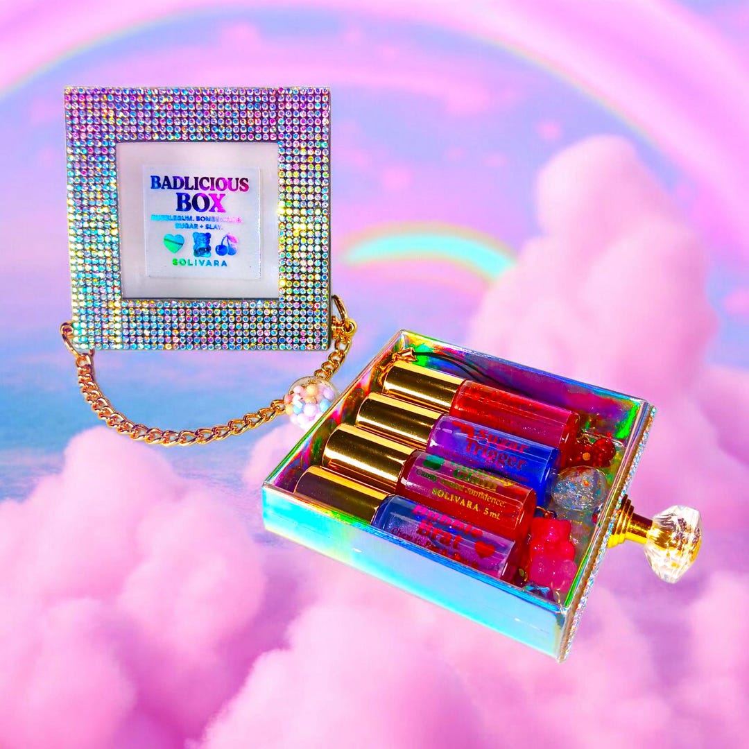 Badlicious Box™ – Candy Perfume Gift Set | 4 X 5ml Shimmer Rollerball ...