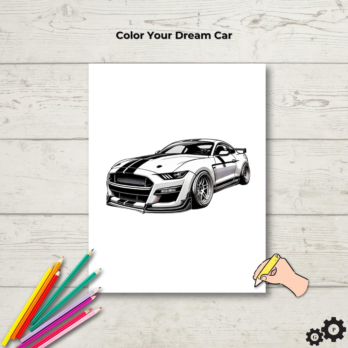 Supercars & JDM Coloring Book – 18 Printable Outline Car Pages, Instant ...