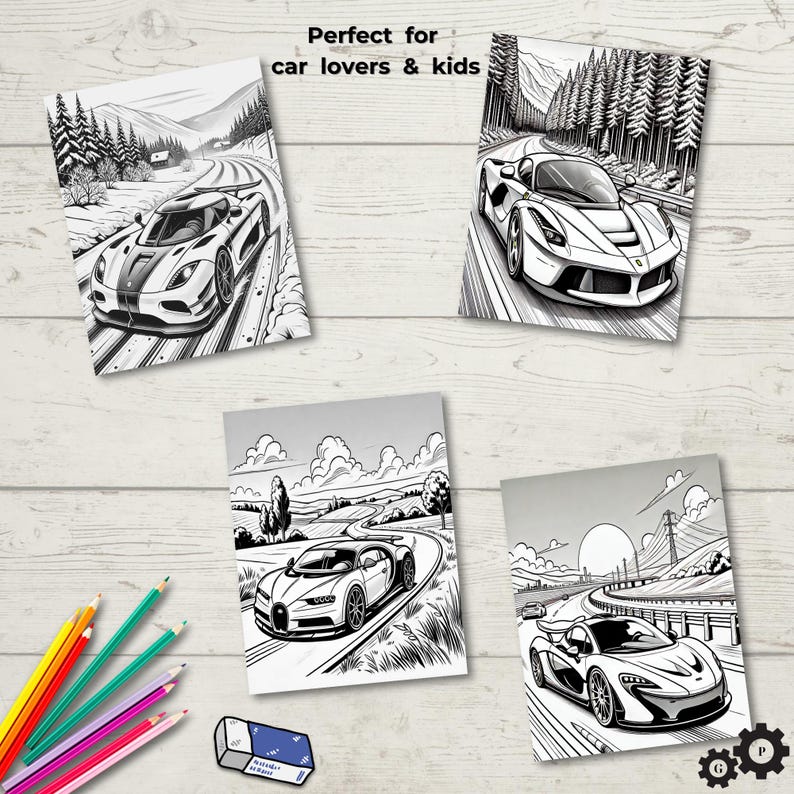 Supercars Coloring Book – Printable Car Coloring Pages | Race Car ...