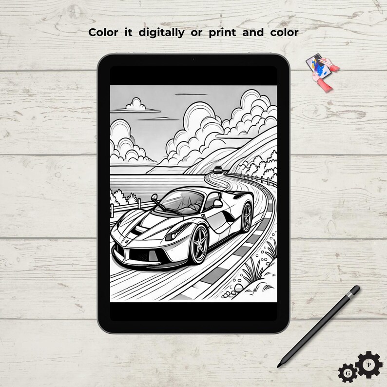 Supercars Coloring Book – Printable Car Coloring Pages | Race Car ...