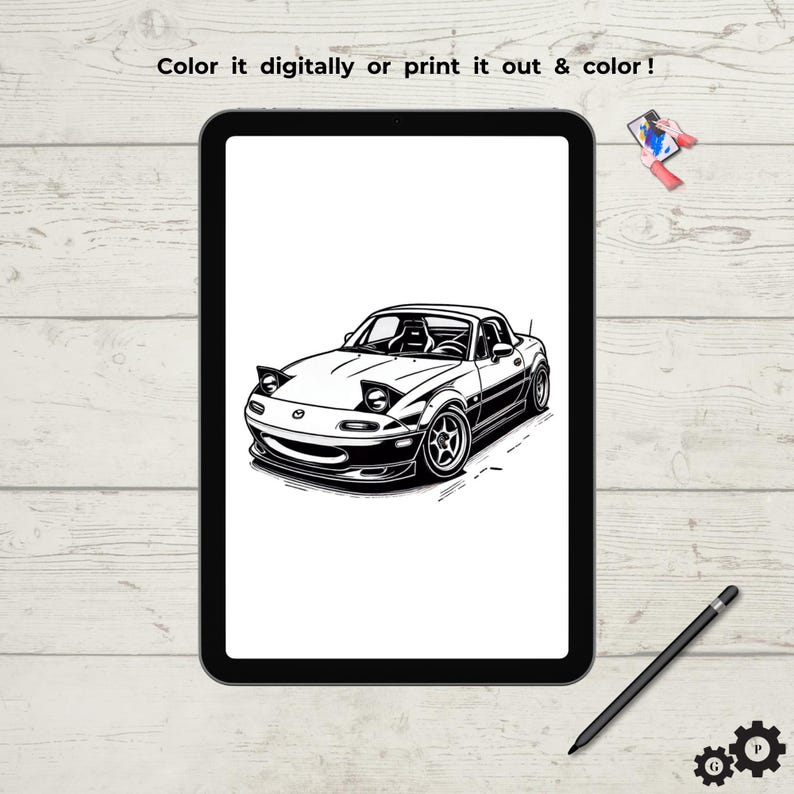 Supercars & JDM Coloring Book – 18 Printable Outline Car Pages, Instant ...