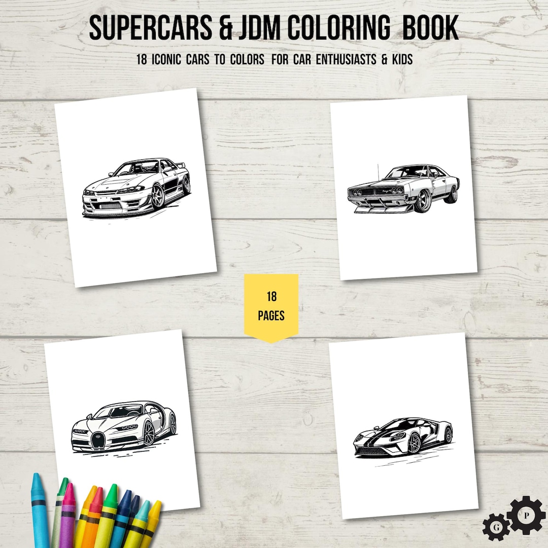 Supercars & JDM Coloring Book – Printable Outline Car Coloring Pages ...