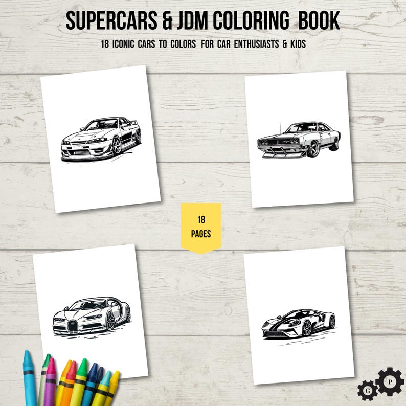 Supercars & JDM Coloring Book – Printable Outline Car Coloring Pages ...