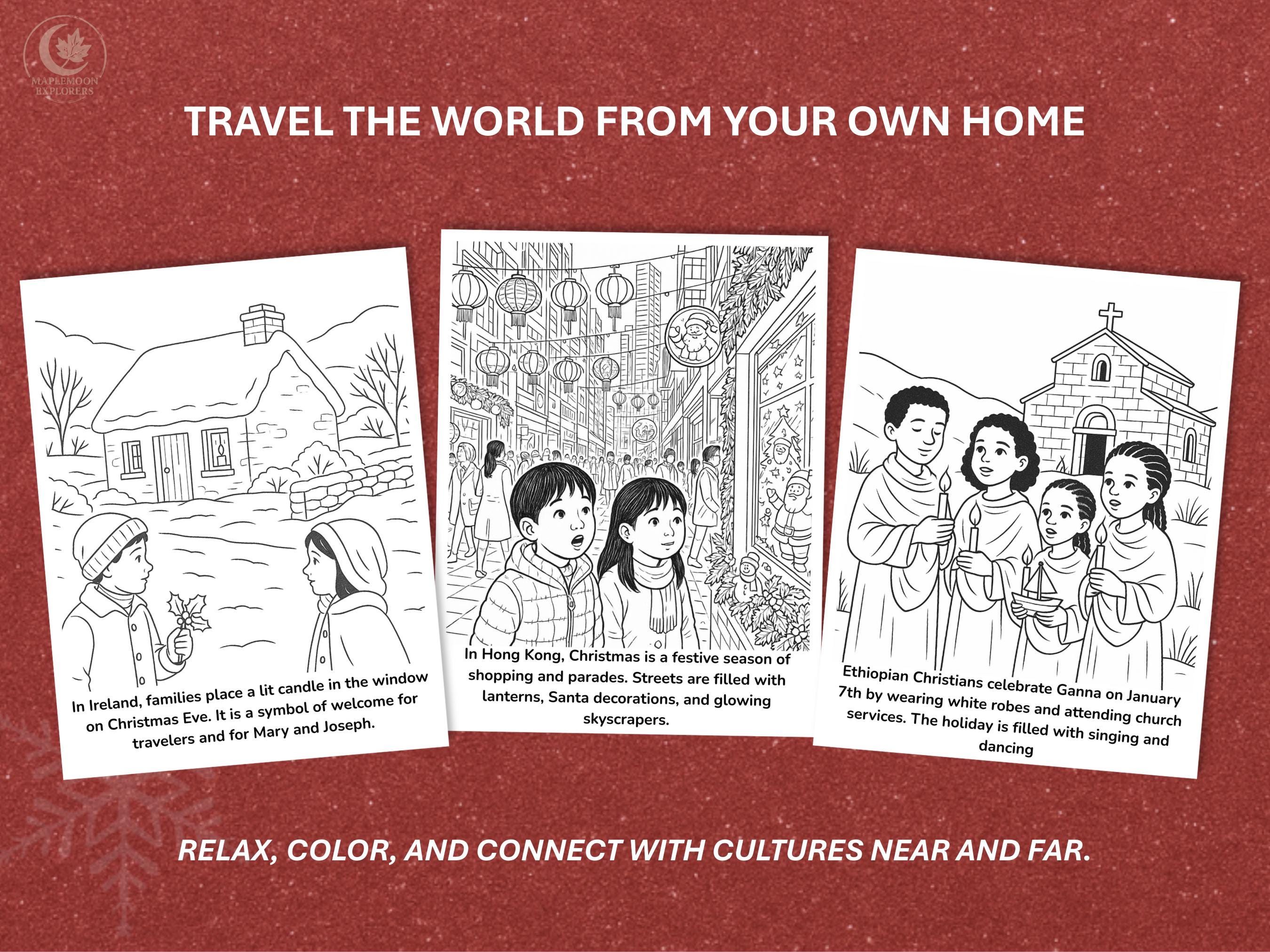 Christmas Around the World Coloring Book for Kids | Holiday Traditions ...