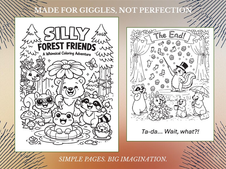 Silly Forest Friends – Fun Coloring Pages for Kids (printable PDF) - Etsy