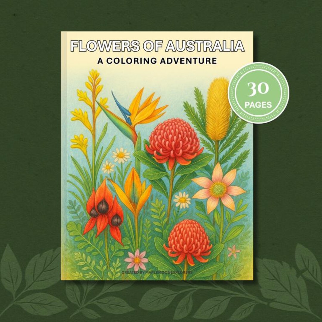 Flowers of Australia Coloring Book | 30 Printable Botanical Pages for ...
