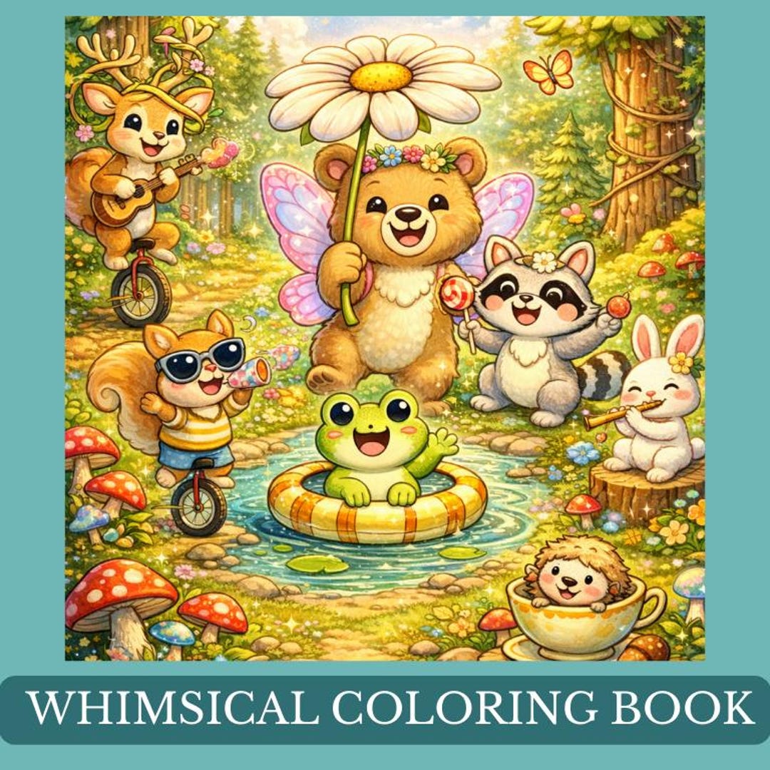 Silly Forest Friends – Fun Coloring Pages for Kids (printable PDF) - Etsy