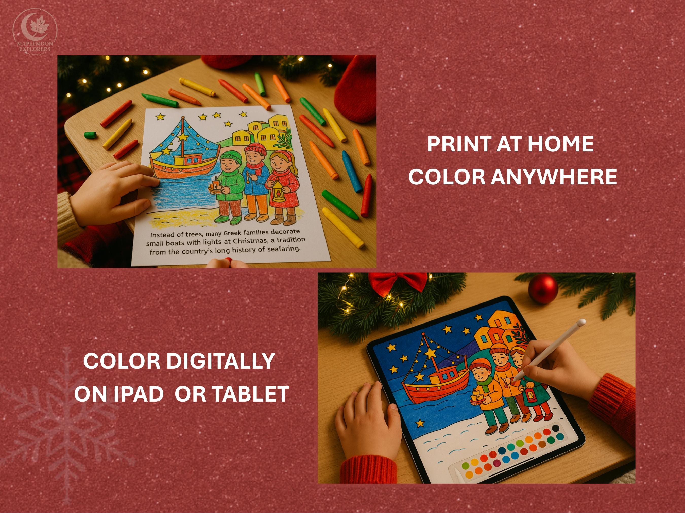 Christmas Around the World Coloring Book for Kids | Holiday Traditions ...