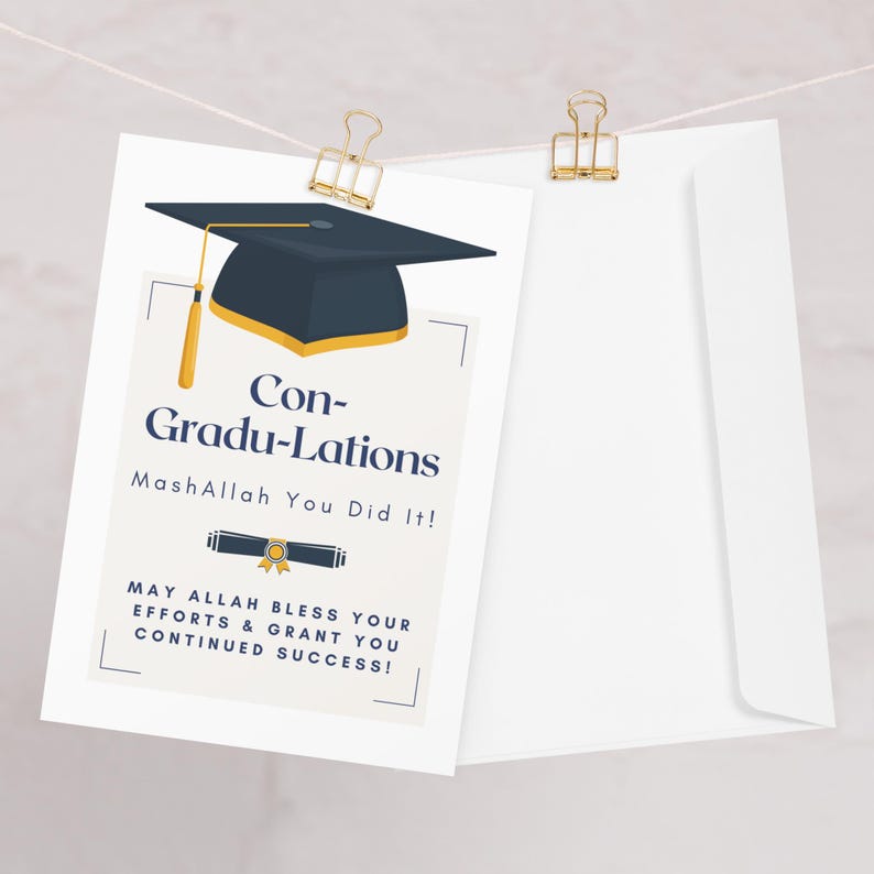 Islamic Graduation Card Muslim Graduate Card Islamic Congratulations ...