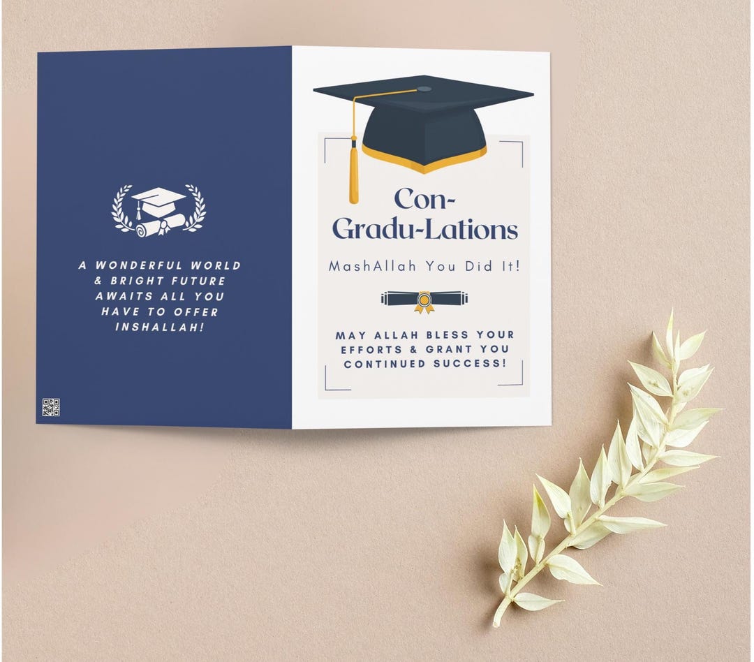 Islamic Graduation Card Muslim Graduate Card Islamic Congratulations ...