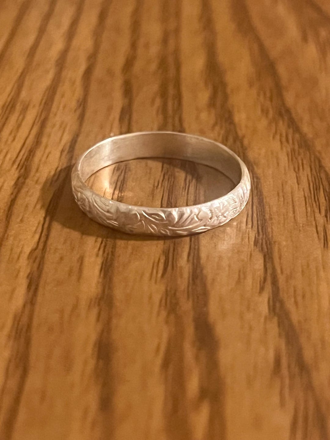 Sterling Silver Floral Pattern Ring • 4mm Polished Band • Size 8 - Etsy