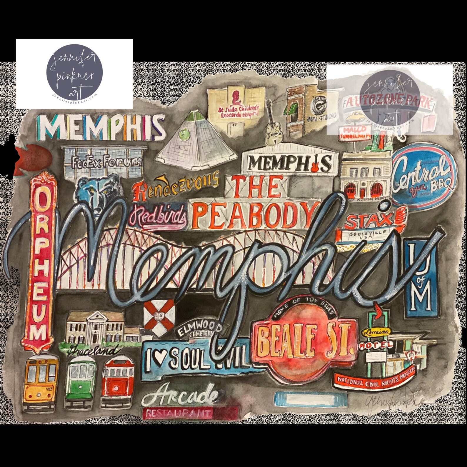 Memphis Signs 8x10 Print - Etsy