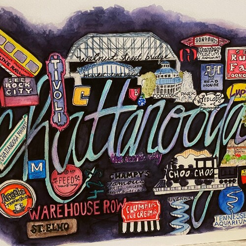 Chattanooga Photography Print Set Chattanooga Wall Art Black | Etsy