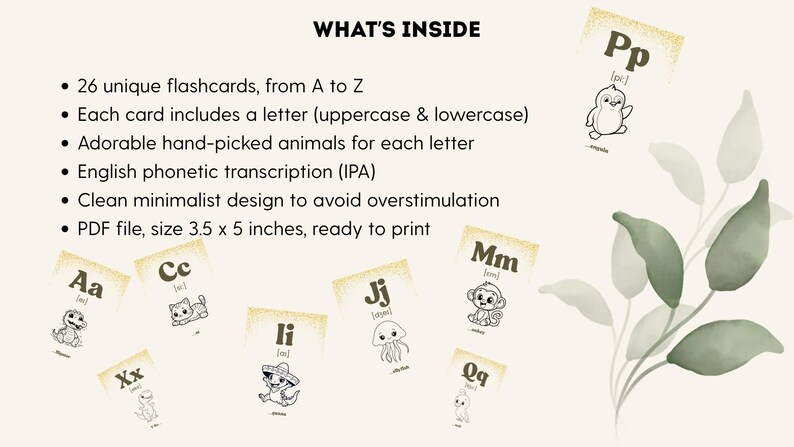 ABC Alphabet Flashcards for Kids – A to Z Animal Letters With Phonetics ...