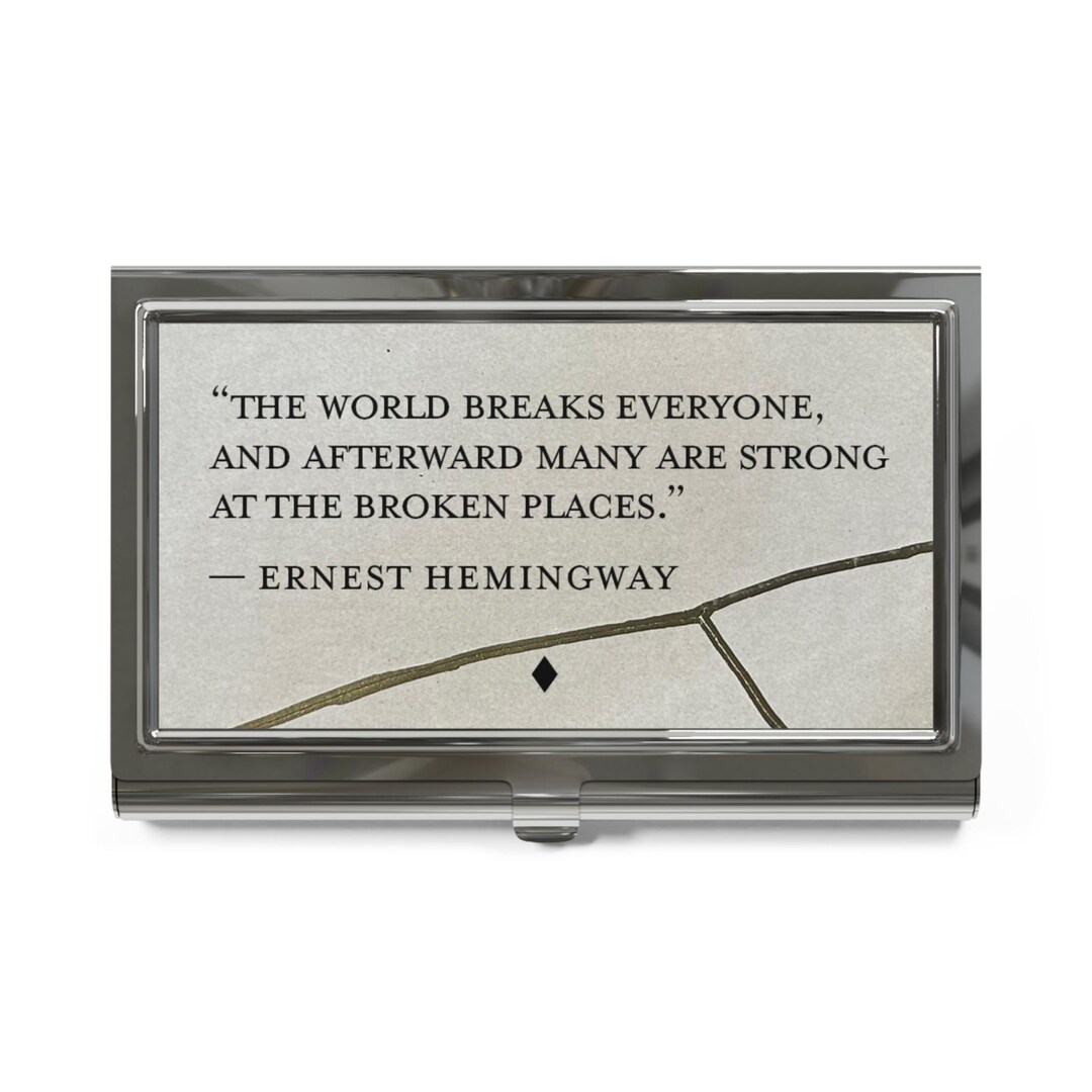 Hemingway Quote Kintsugi Business Card Holder – Japanese Pottery Art - Etsy