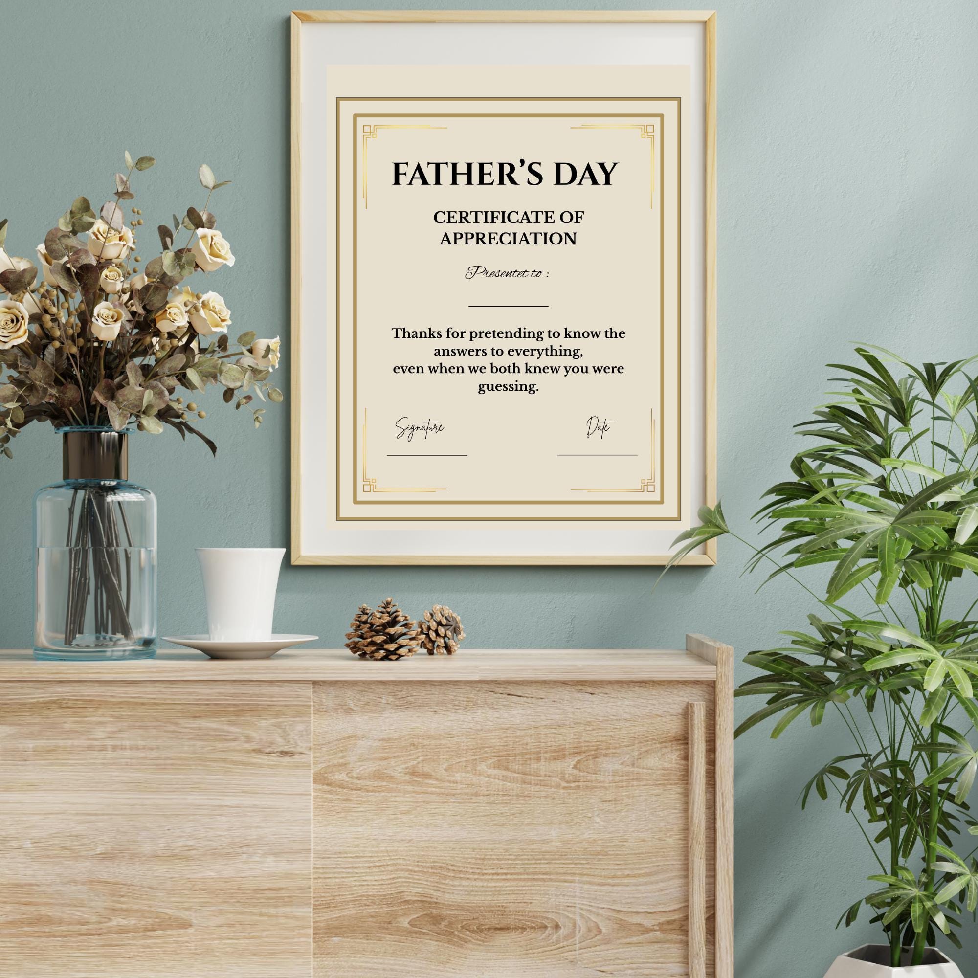 Best Dad Certificate Printable – Father's Day Digital Download | World ...