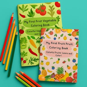 Fruit and Vegetable Coloring Book Bundle for Kids | Printable Activity ...