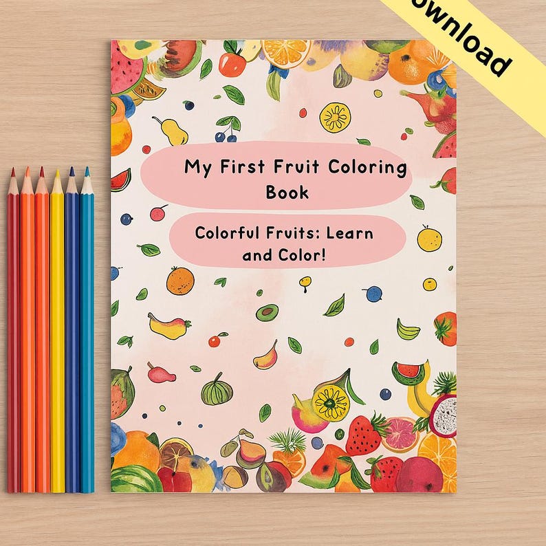 Fruit and Vegetable Coloring Book Bundle for Kids | Printable Activity ...