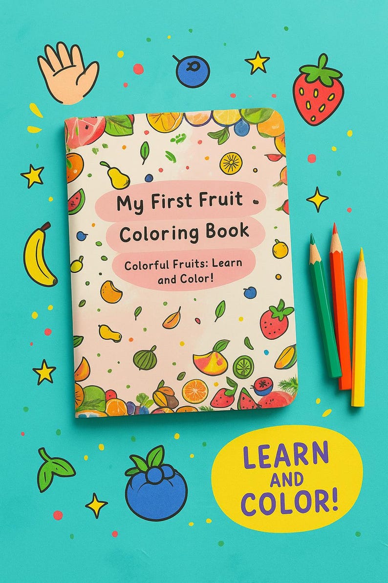 Fruit and Vegetable Coloring Book Bundle for Kids | Printable Activity ...