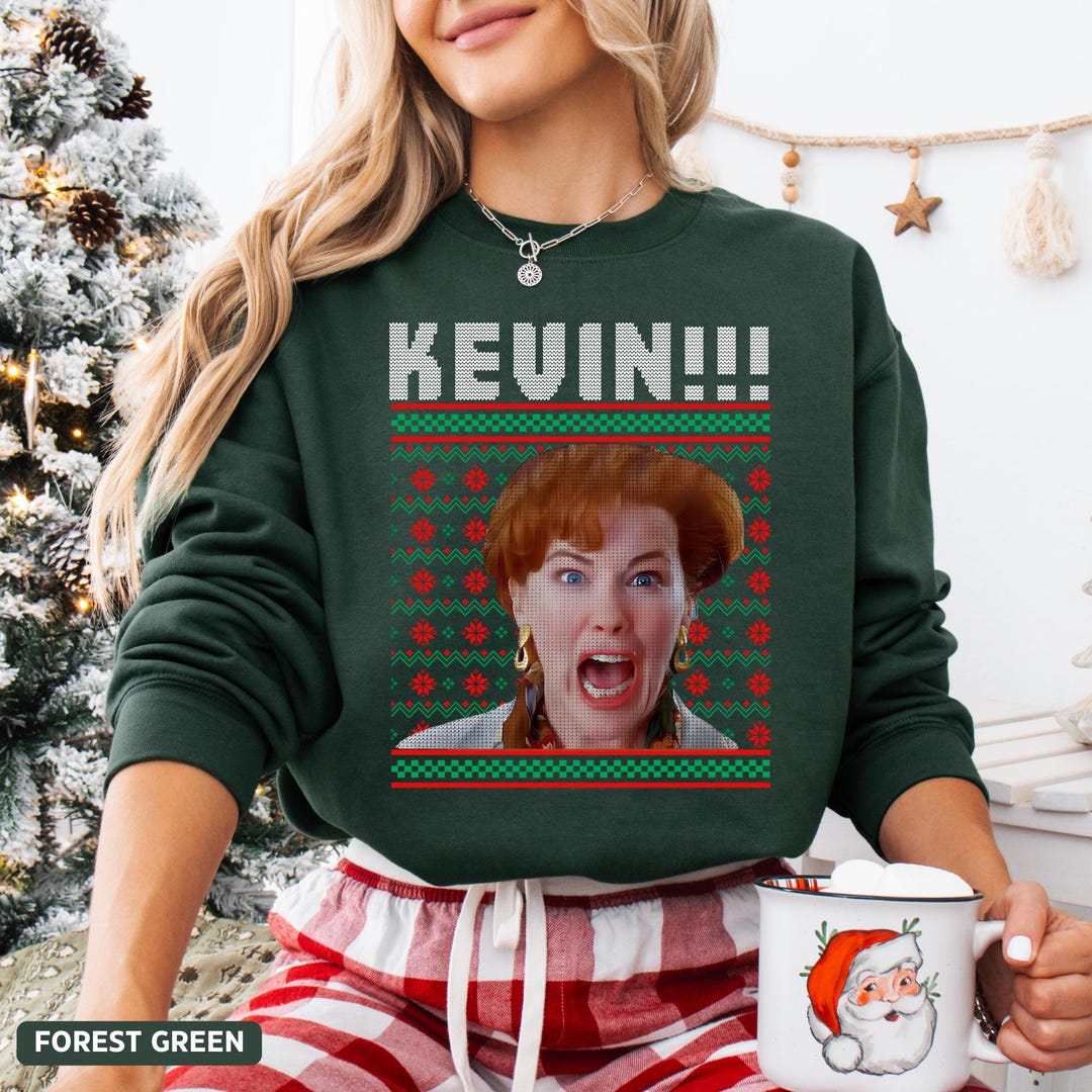KEVIN! Home Alone Christmas Meme Sweatshirt, Funny Movie Ugly Sweater ...