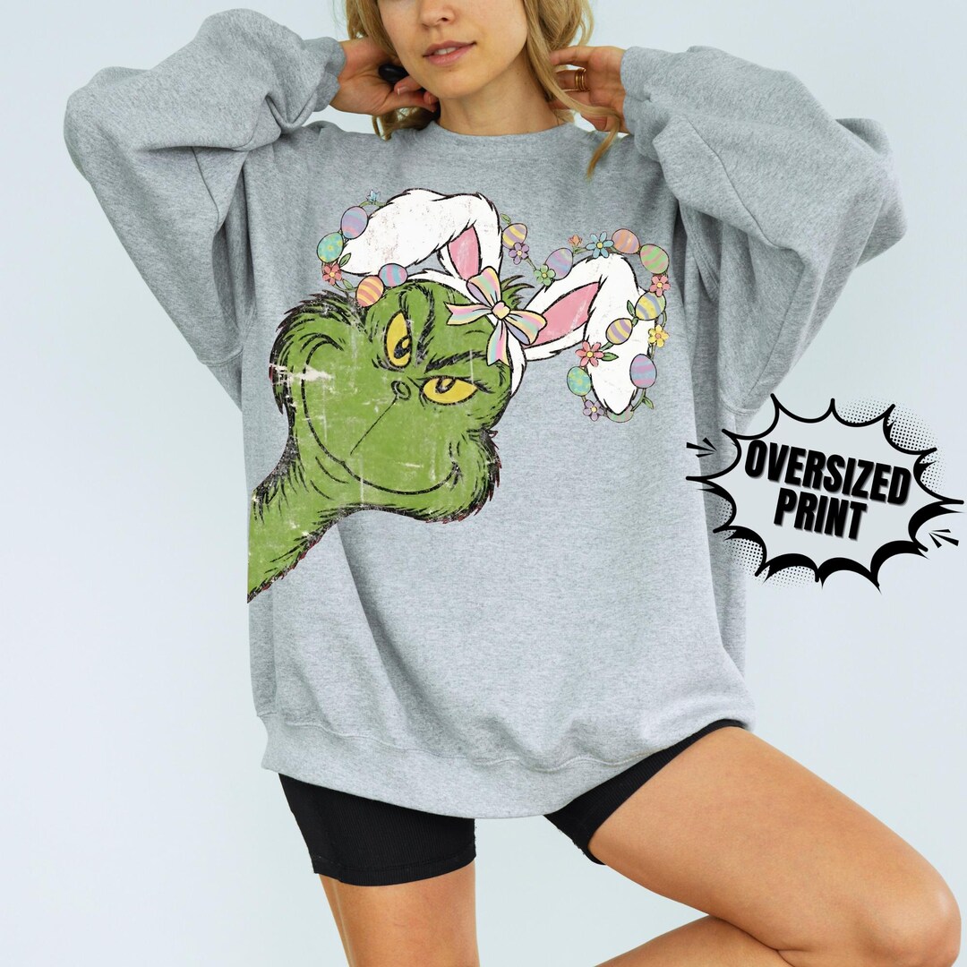 Easter Grinch Bunny Sweatshirt, Easter Eggs Sweater, Spring Funny ...