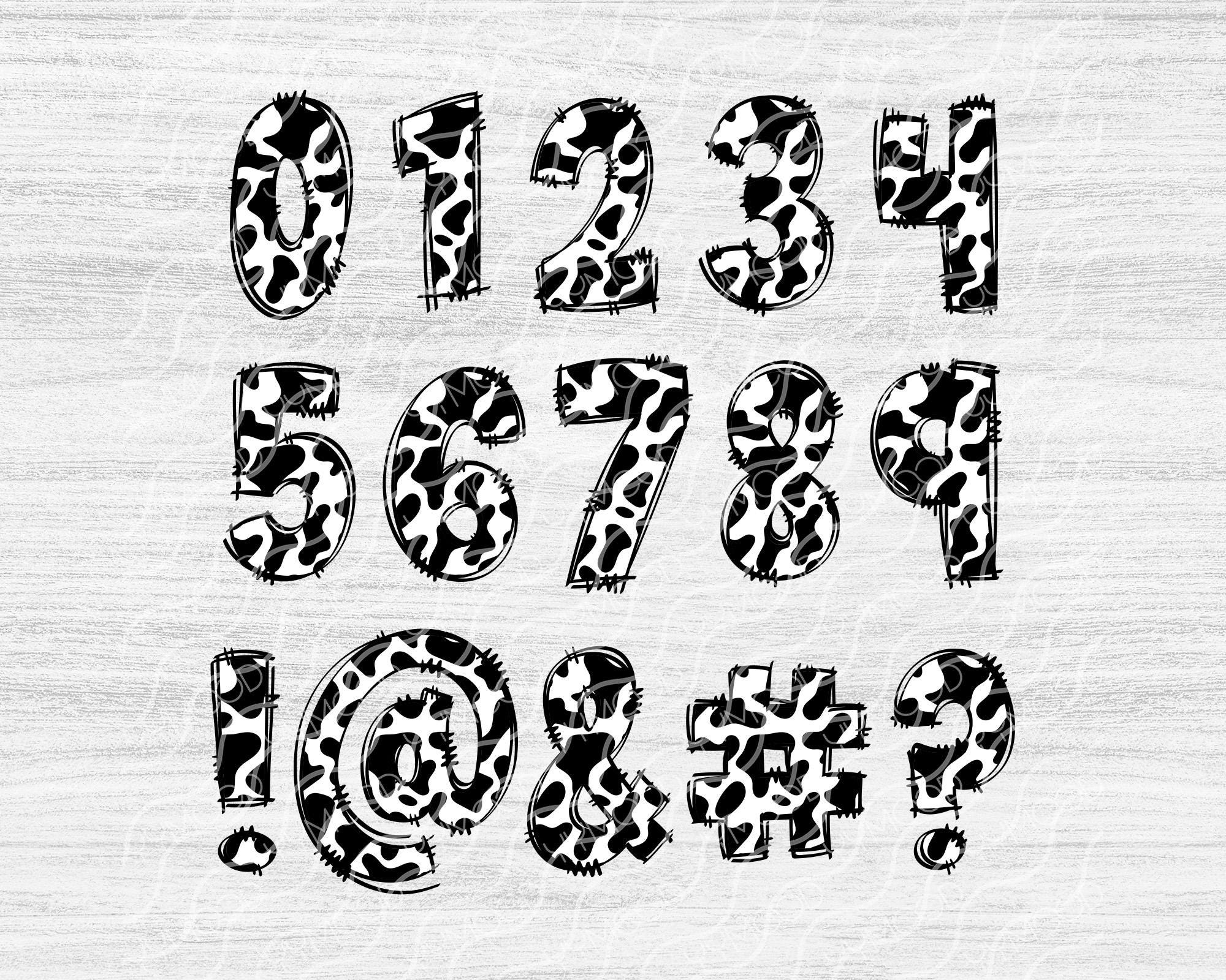 Cow Print Doodle Letters Alphabet PNG, Hand Drawn Clip Art Bundle ...