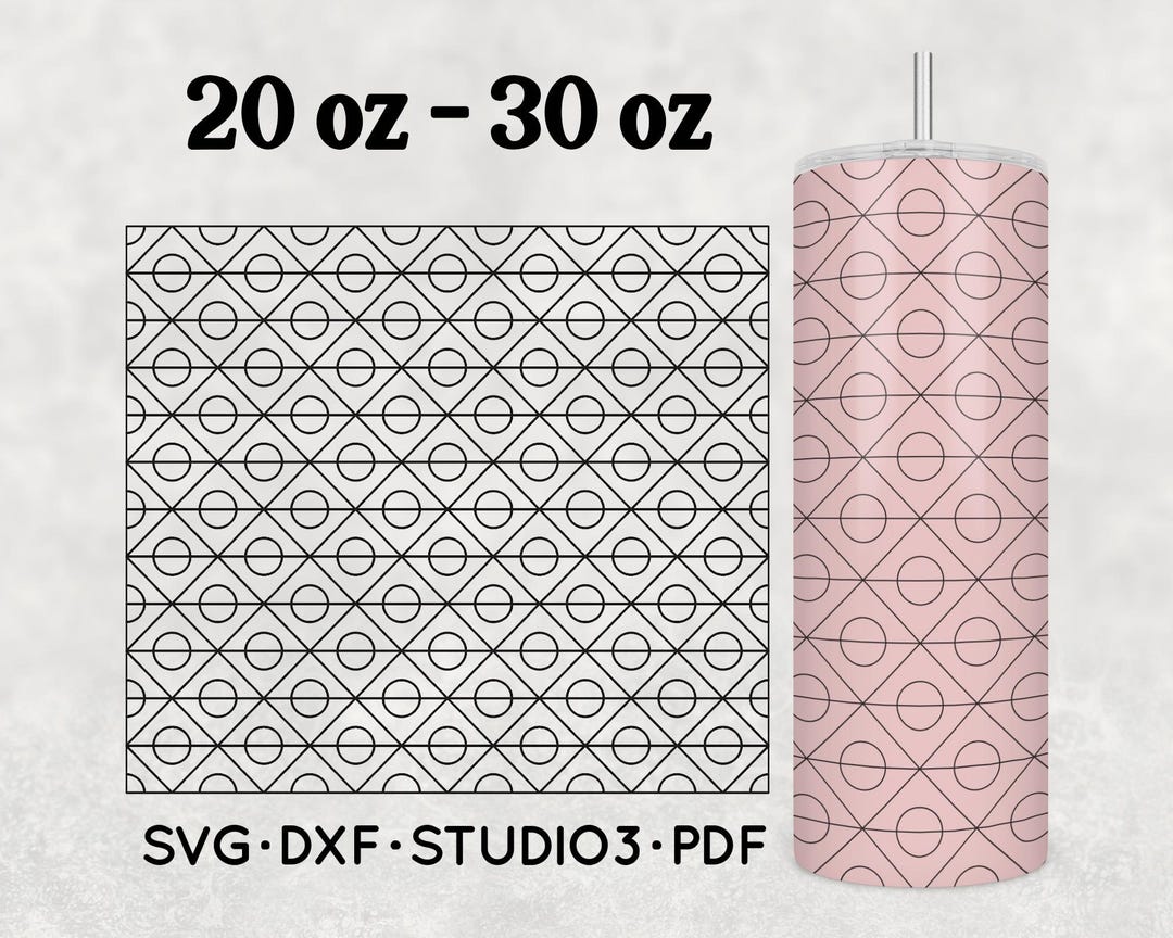 Rhombus Tumbler SVG, 20oz 30oz Skinny Tumbler Template, Geometric ...