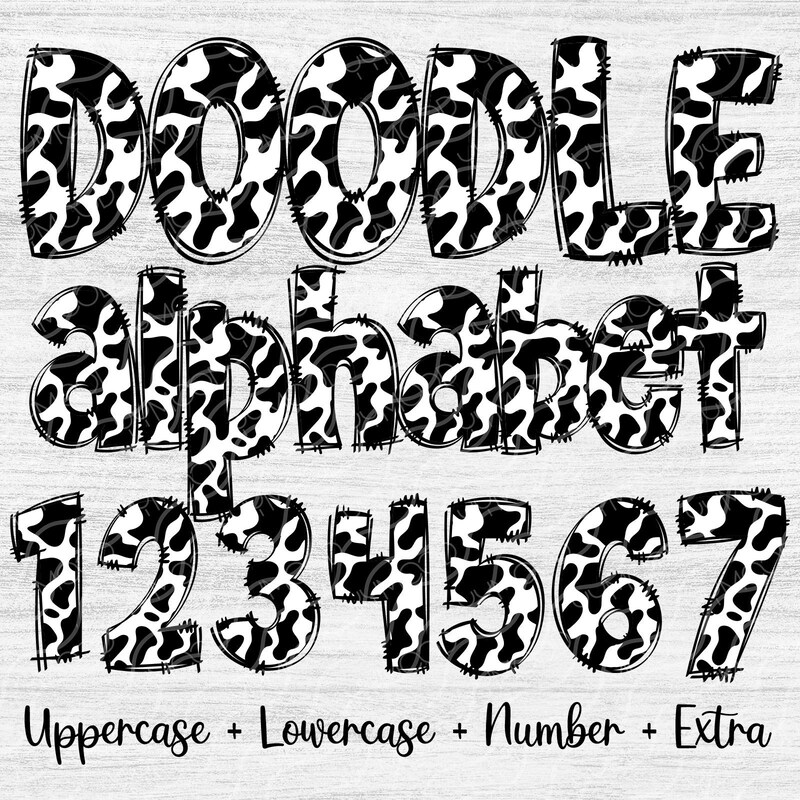 Cow Print Font - Etsy