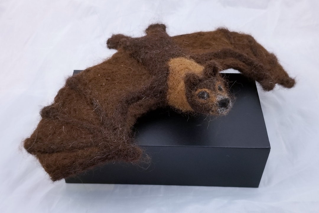 Bat Figure Needle Felt Animal Fruit Bat Plush Small Brown Bat Custom ...