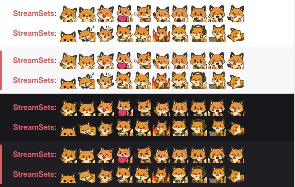 20 Fox Emotes // Twitch - Youtube - Slack - Emojis // Instant Download ...