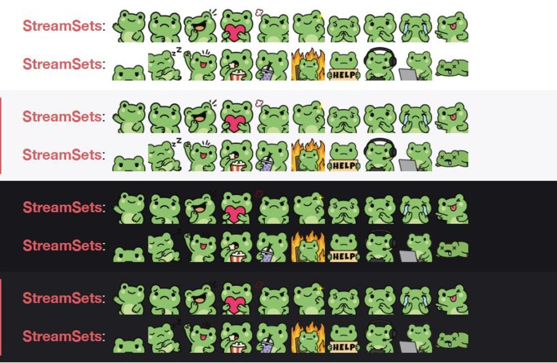 20 Frog Emotes // Twitch - Youtube - Slack - Emojis // Instant Download ...