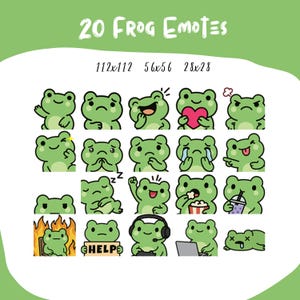 20 Frog Emotes // Twitch - Youtube - Slack - Emojis // Instant Download ...
