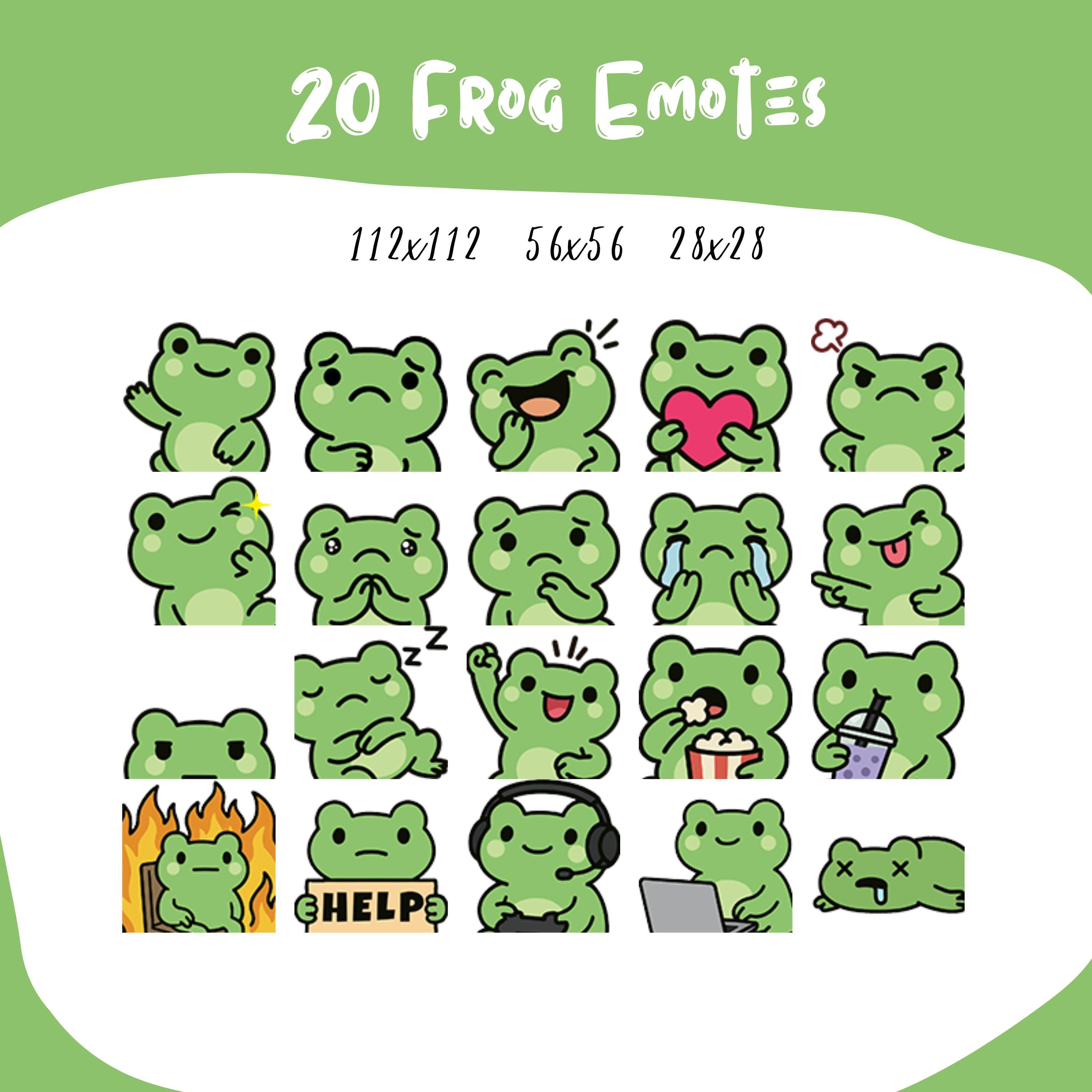 20 Frog Emotes // Twitch - Youtube - Slack - Emojis // Instant Download ...