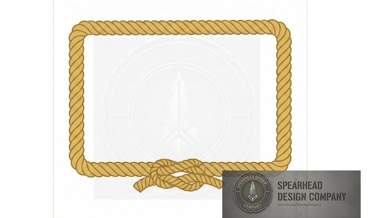 Nautical Rope Border SVG | Rectangular Knot Frame Vector | Digital ...