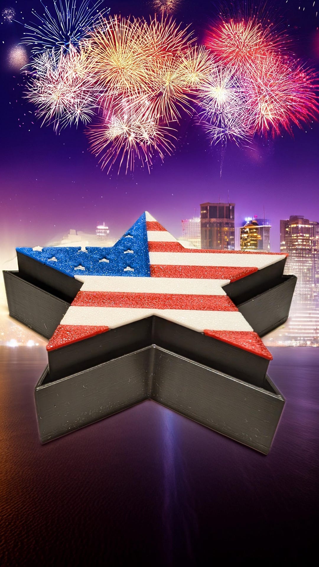 4th of July Star Fidget Clicker - USA Flag Inspired Sensory Tactile Toy ...