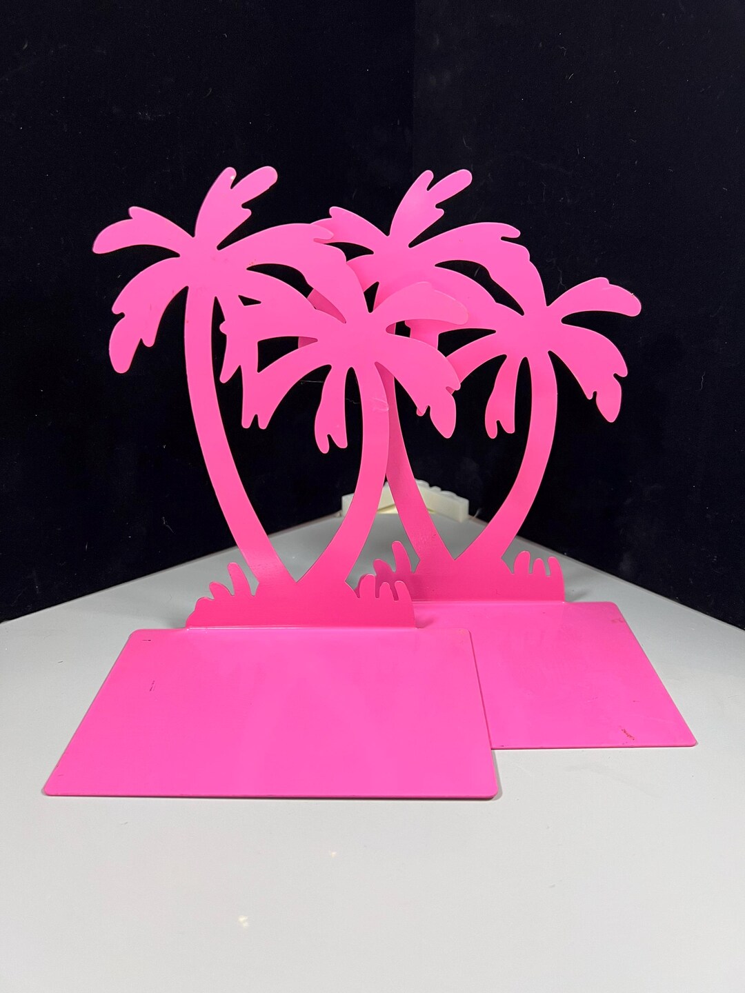 Vintage 1980s Palm Tree Bookends – Electric Pink – 8" Tall on 6" Base ...