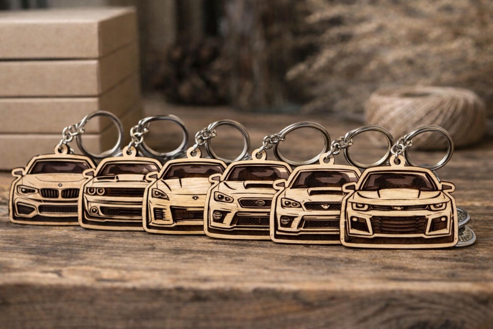 Car Keychain SVG DXF Bundle | Laser Cut Wooden Car Keychains ...