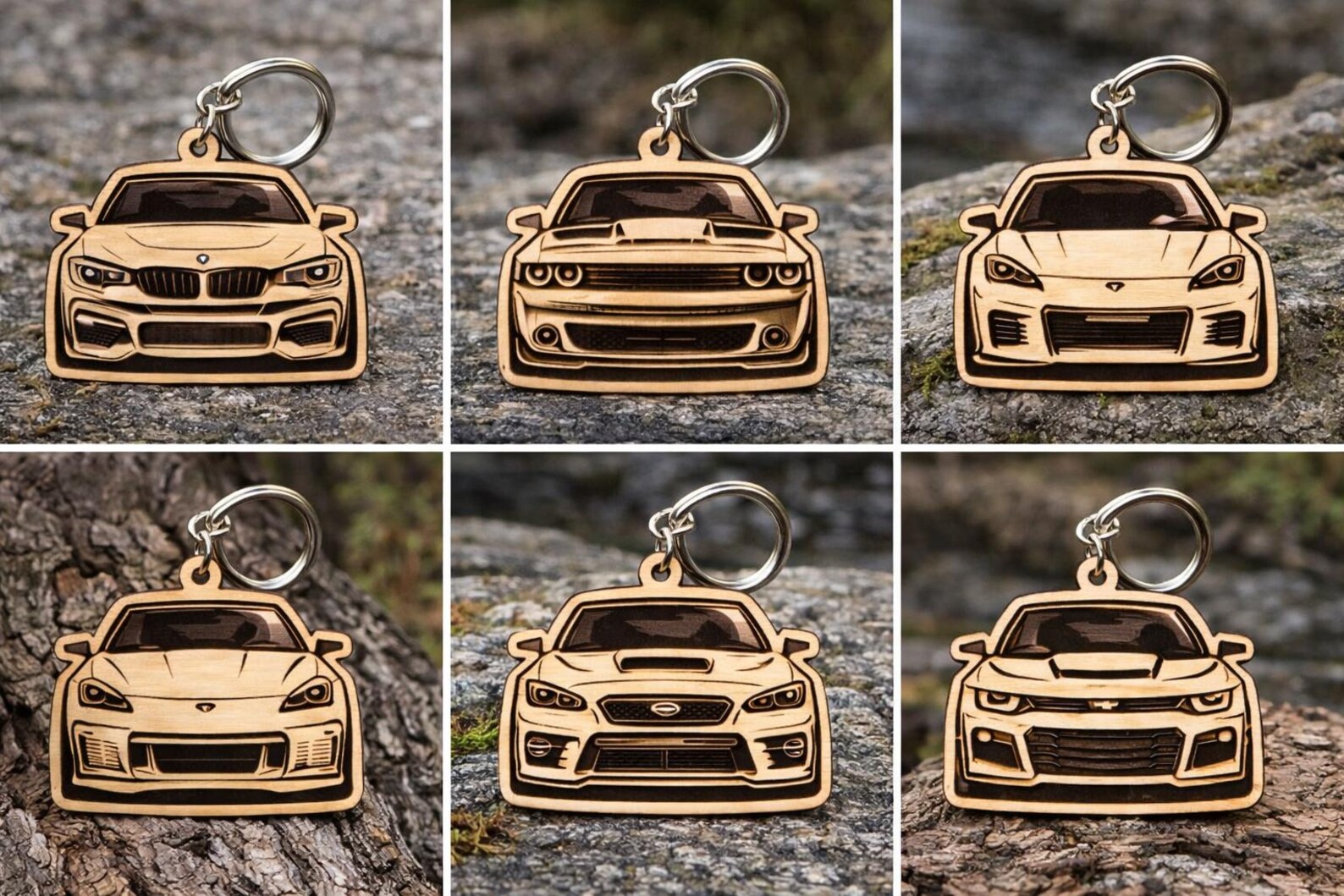 Car Keychain SVG DXF Bundle | Laser Cut Wooden Car Keychains ...