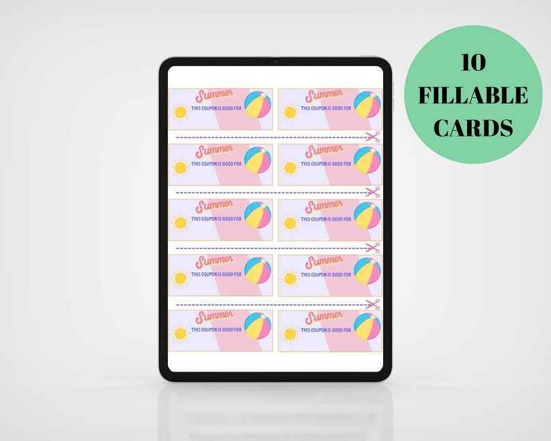 Summer Coupon Book Printable, Custom Coupon Book, Kids Reward Coupons ...