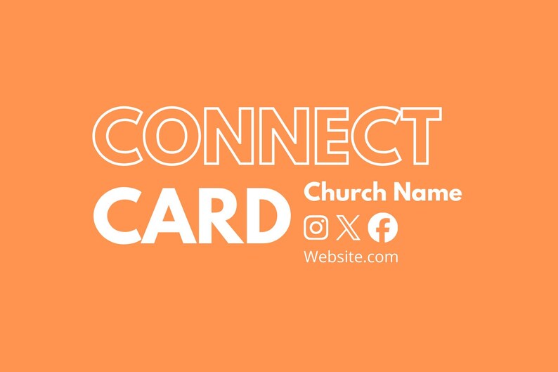 Church Connect Card Templates | Editable Canva & Printable PDF ...
