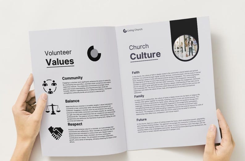 Church Volunteer Handbook Template | Editable Canva PDF | Ministry ...