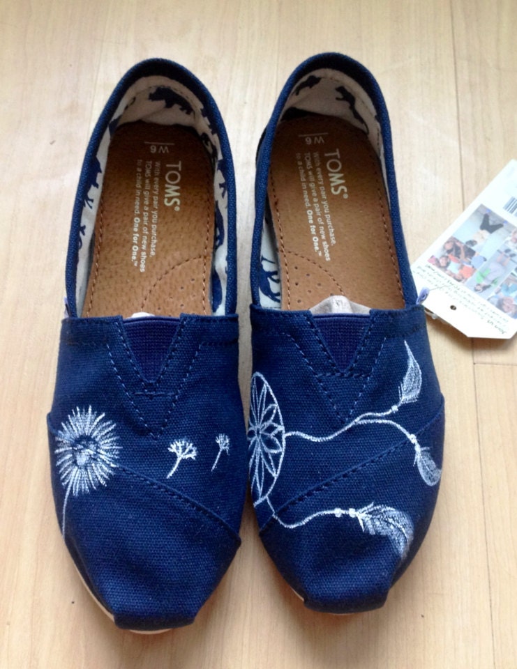 Dandelion Dreamcatcher Hand Painted TOMS - Etsy