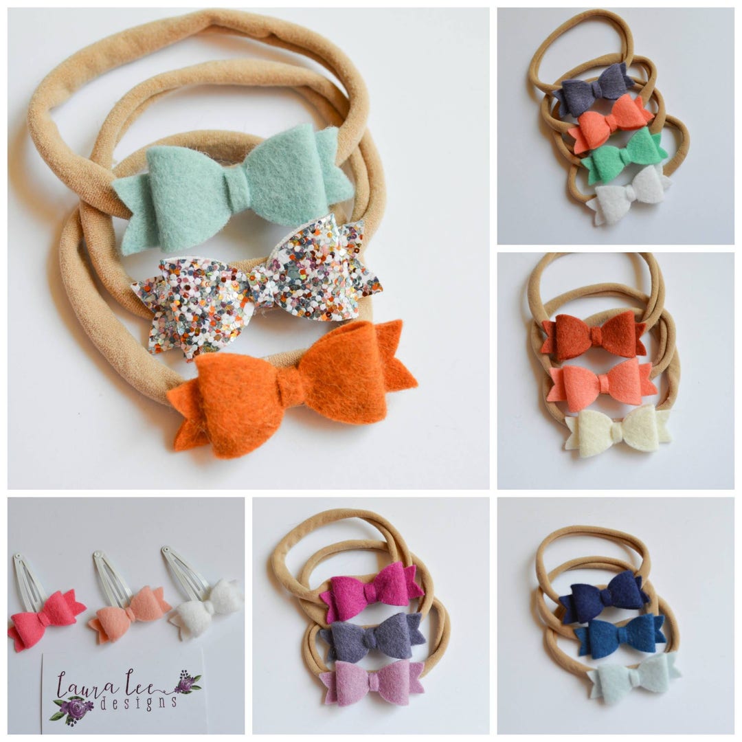 GRAB BAG, Pixie Mini Bow Style, You Choose Either Nylon Headband or ...