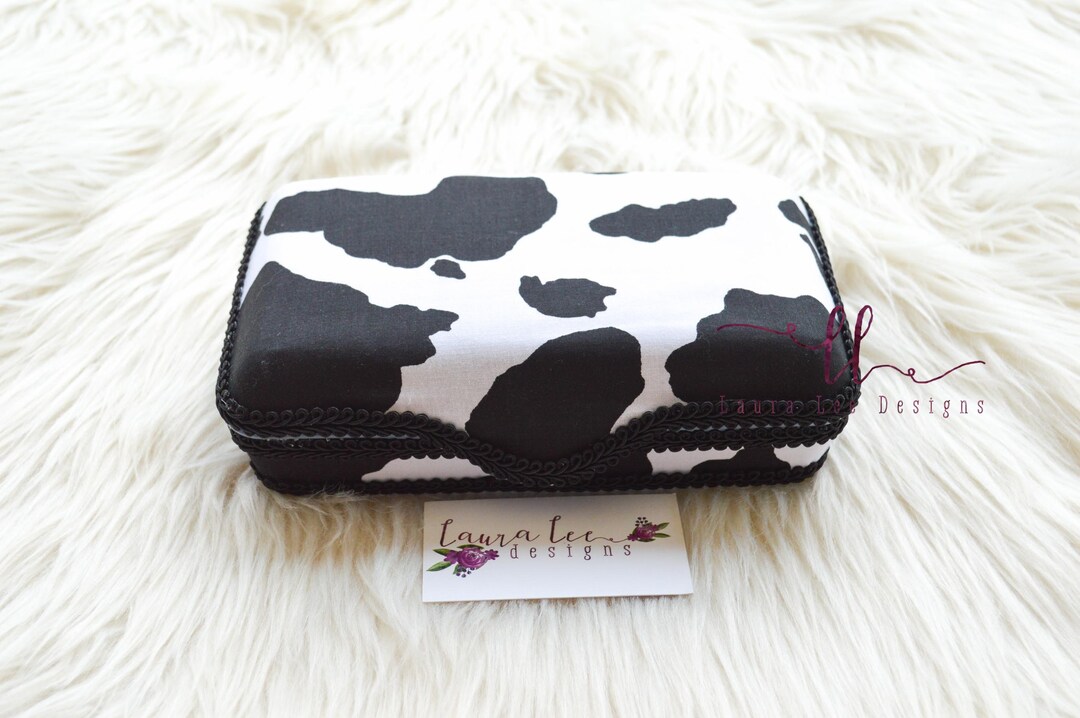 Cow Print Pencil Case, Medium Sized Travel Wipe Case, School Supply ...
