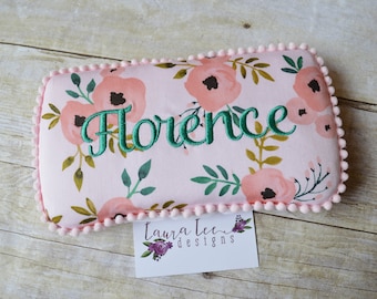 Personalized Travel Baby Wipe Case - Pink Rose - Embroidered - Etsy